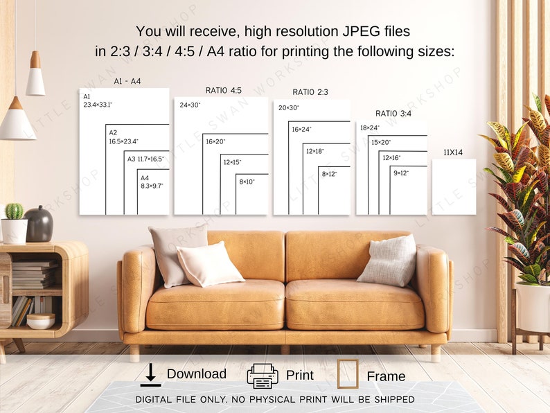 Frame Size Chart: Wall Art Ratio Guide (digital Download) - Etsy