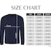 AWDIS JH030 Size Chart, Men's Sweatshirt Size Table, JH 030 Sizing ...