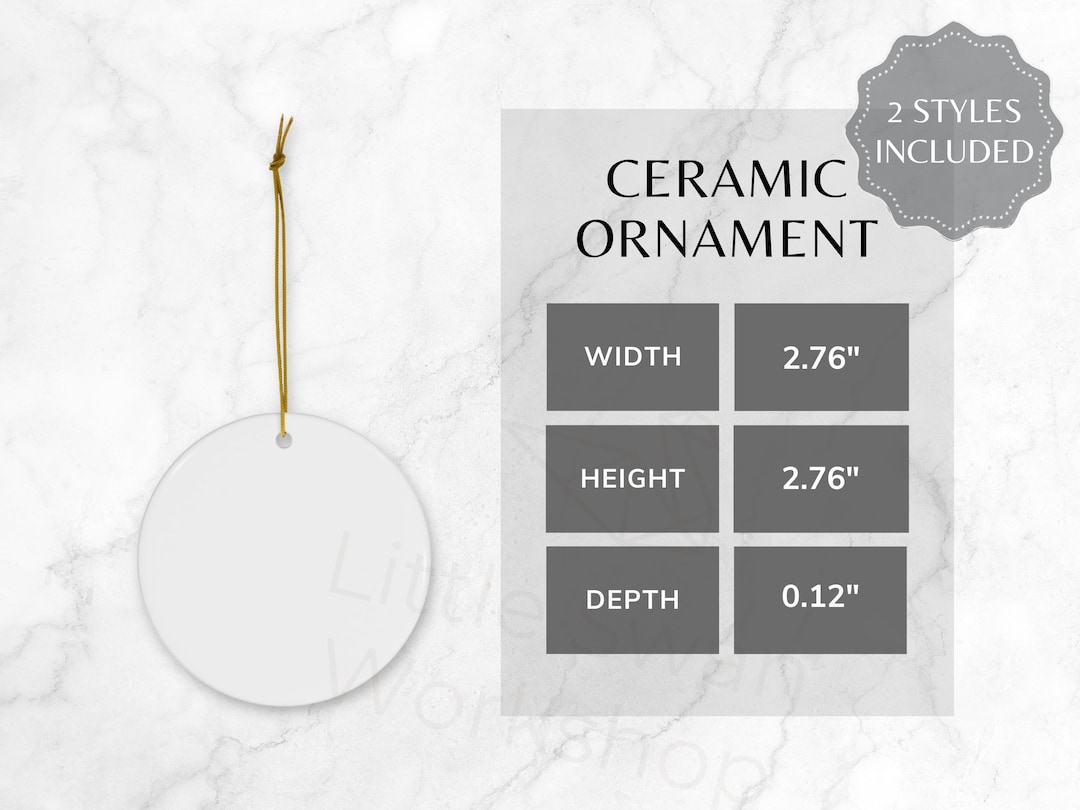 Ornament Size Chart, Circle Shaped Ceramic Ornament, 2 Versions ...