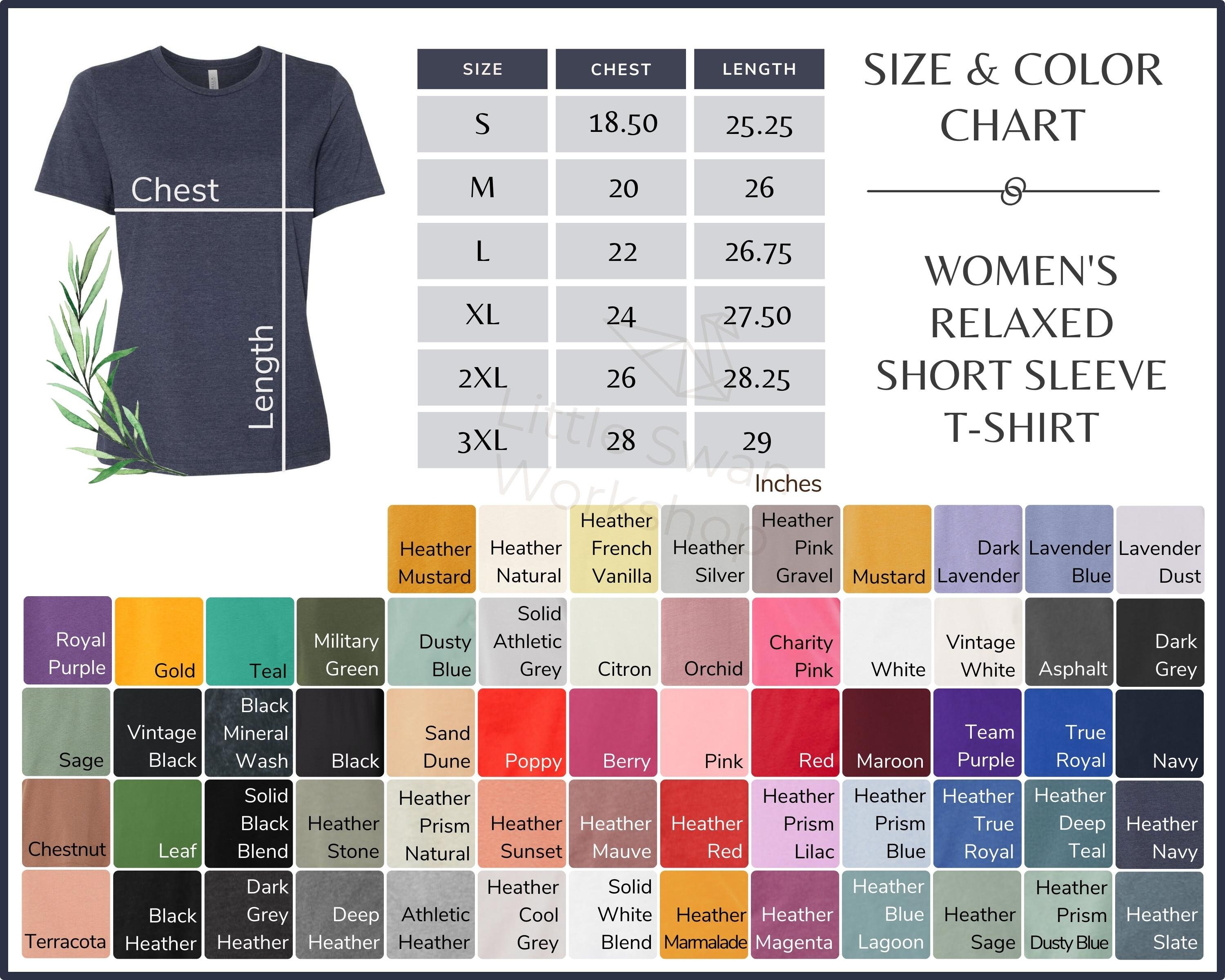 Bella Canvas 6400 Color Chart 6400 & 6400CVC Women's - Etsy