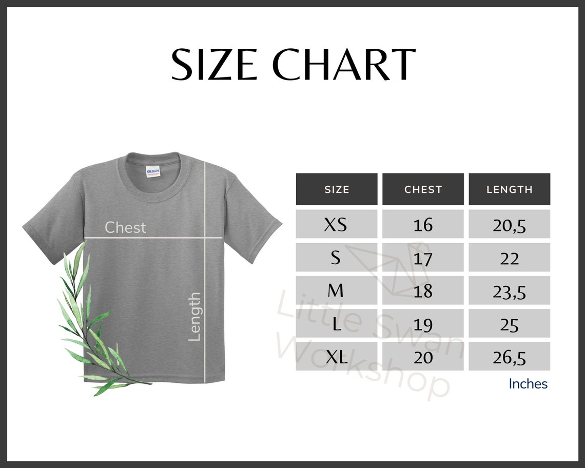 Gildan 5000B Size Chart Gildan G500B Youth T shirt Size Etsy Gildan 5000B Size Chart Gildan G500B Youth T shirt Size Etsy
