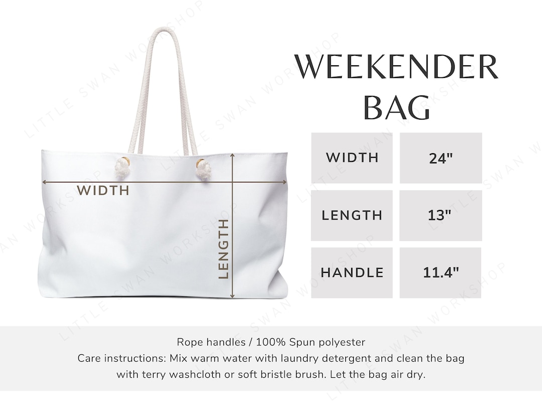 Weekender Bag Size Chart, Generic Brand Size Guide, Bag Sizing Table - Etsy