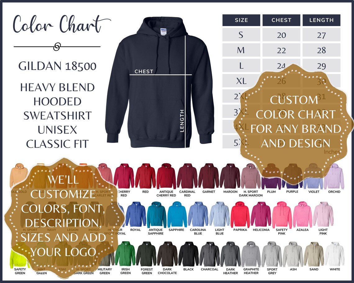 Custom Color Chart Personilized Chart for Any Brand You Want - Etsy