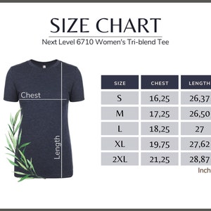 Next Level 6710 Size Chart Next Level 6710 Women's - Etsy