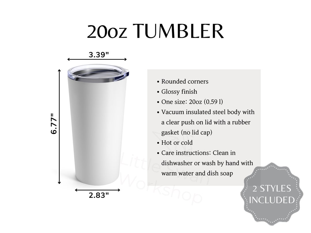 Tumbler Size Chart, 20oz Tumbler Sizing Guide, 2 Versions Included - Etsy