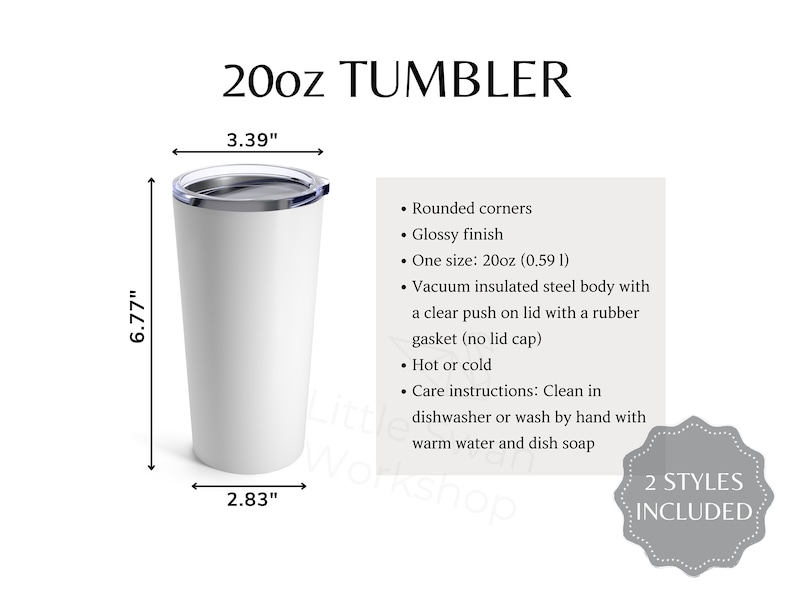 Tabla de tamaños de vasos, guía de tamaños de vasos de 20 oz, 2 ...