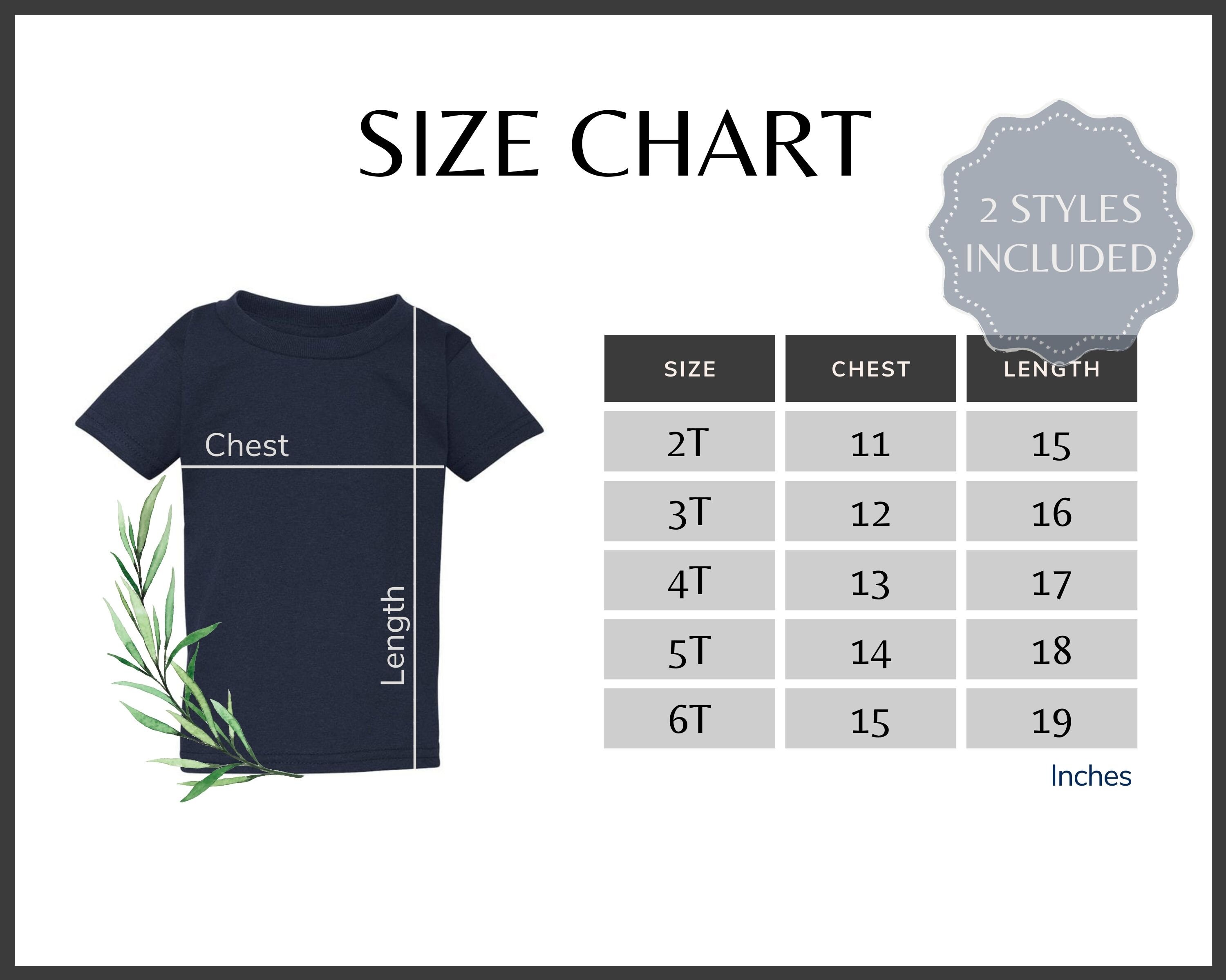 Gildan 5100P Size Chart Gildan G510P Toddler T-shirt Size - Etsy