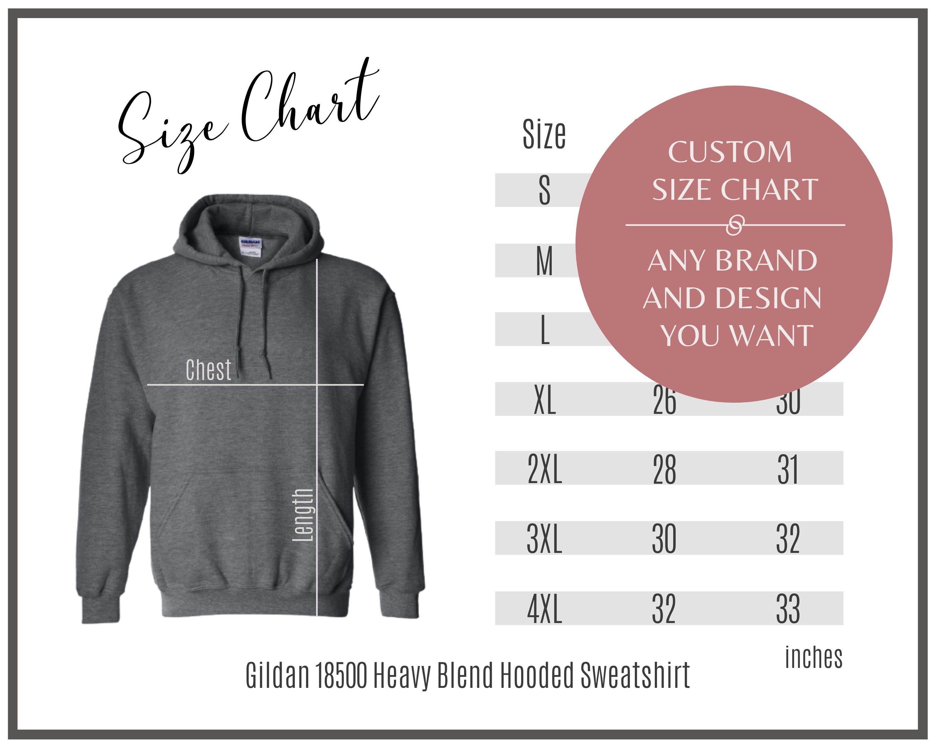 Custom Size Chart Customized Size Guide for Any Design You - Etsy UK