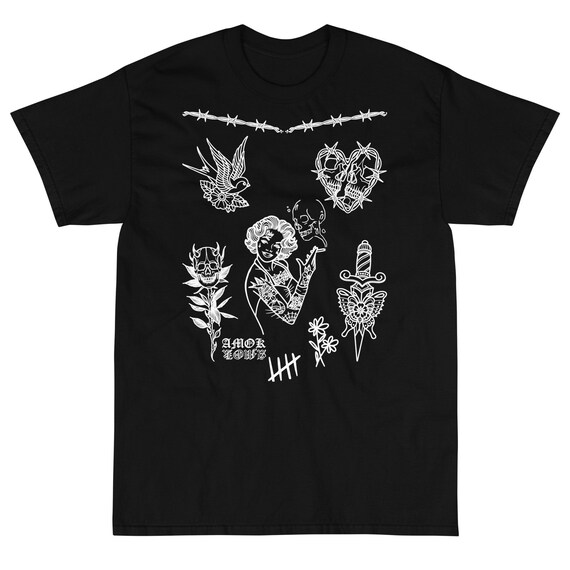 Tattoo T-shirt Old School Traditional Tattoo Style Skully - Etsy