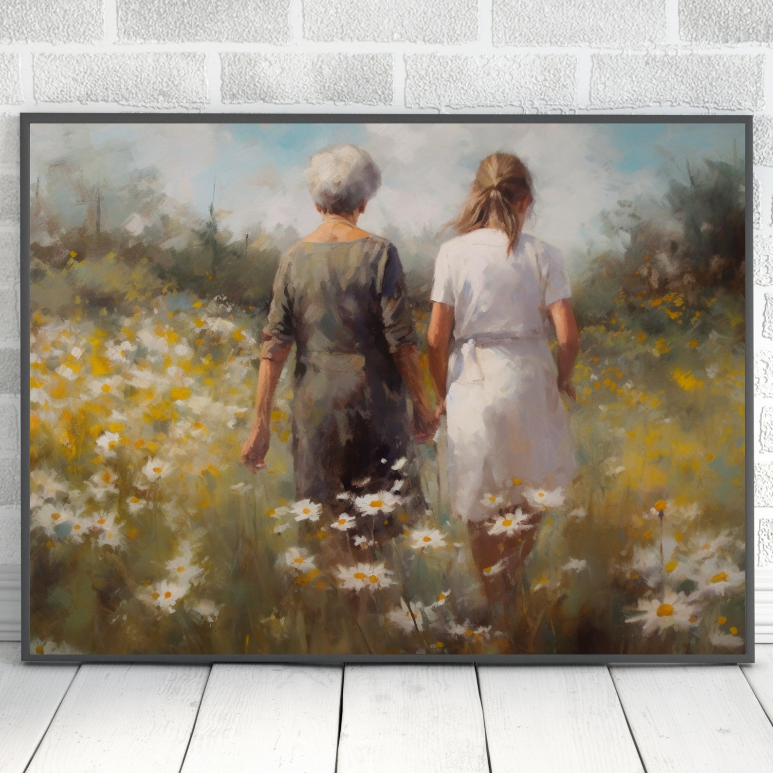 Grandma Art Print, Grandmother and Granddaughter, Mother's Day Gifts ...