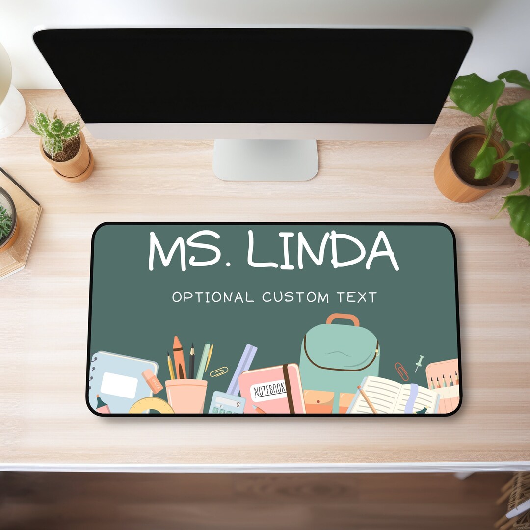 Personalized Teacher Name Desk Mat, Teacher Mousepad Gift, Teacher ...