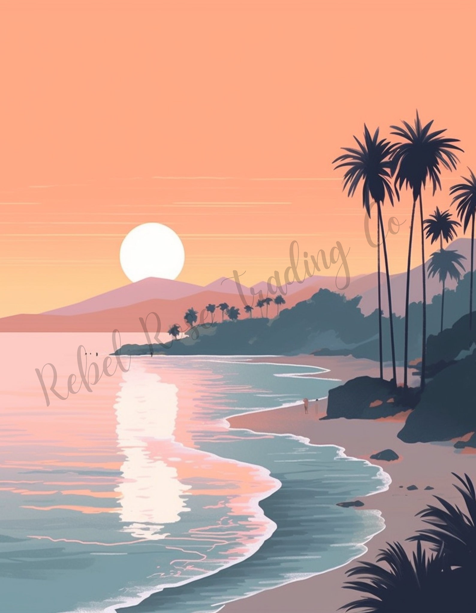 California Wall Art Set, Beach Vibes, Ocean Print, Beach Scene, Palm ...