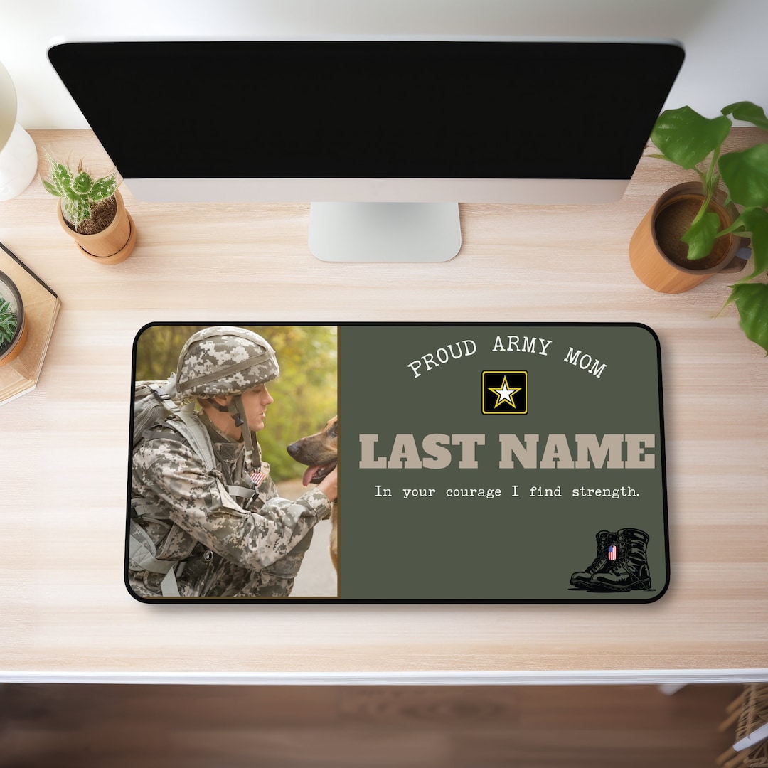 Custom Army Mom Gift, Personalized Desk Mat, Mothers Day Gifts ...