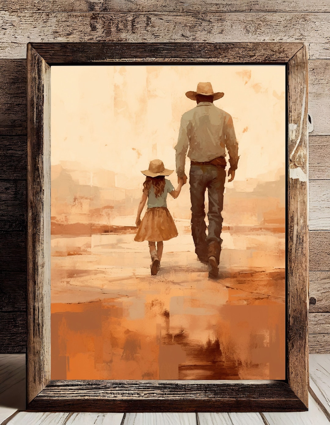 Cowboy Daughter Wall Art, Western Wall Decor, Father and Daughter Print ...