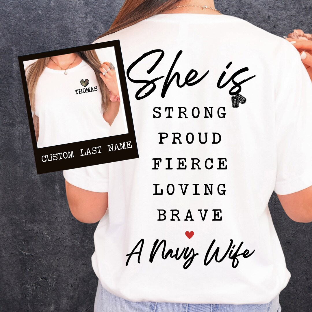 Navy Wife Shirt, Navy Wife Sweatshirt, Military Wife Gift, Personalized ...