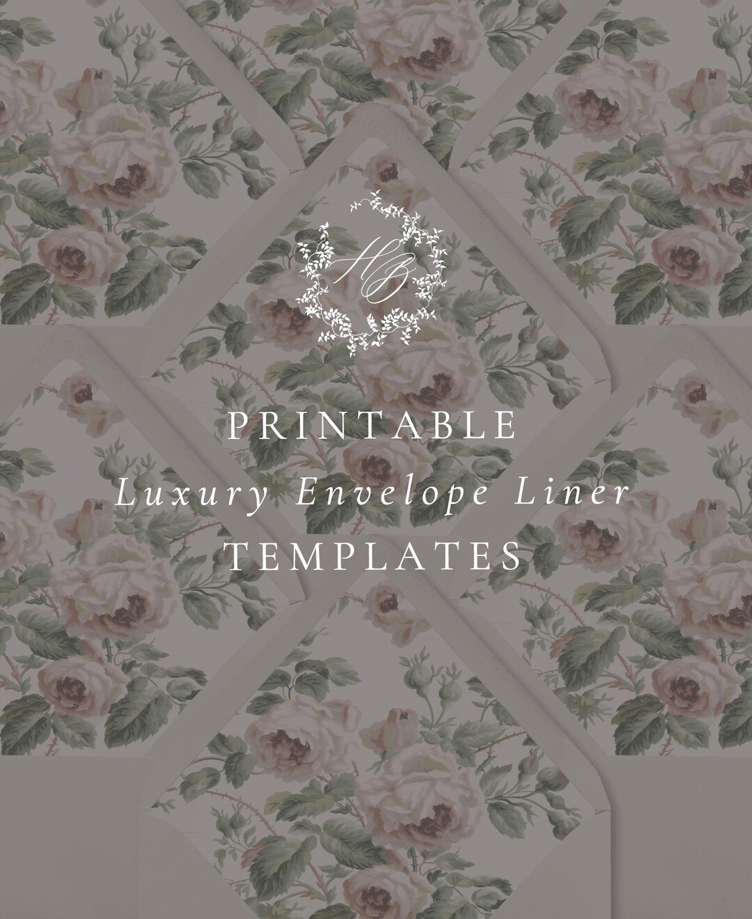 Vintage Floral Envelope Liners: DIY Print-at-home Templates (digital ...