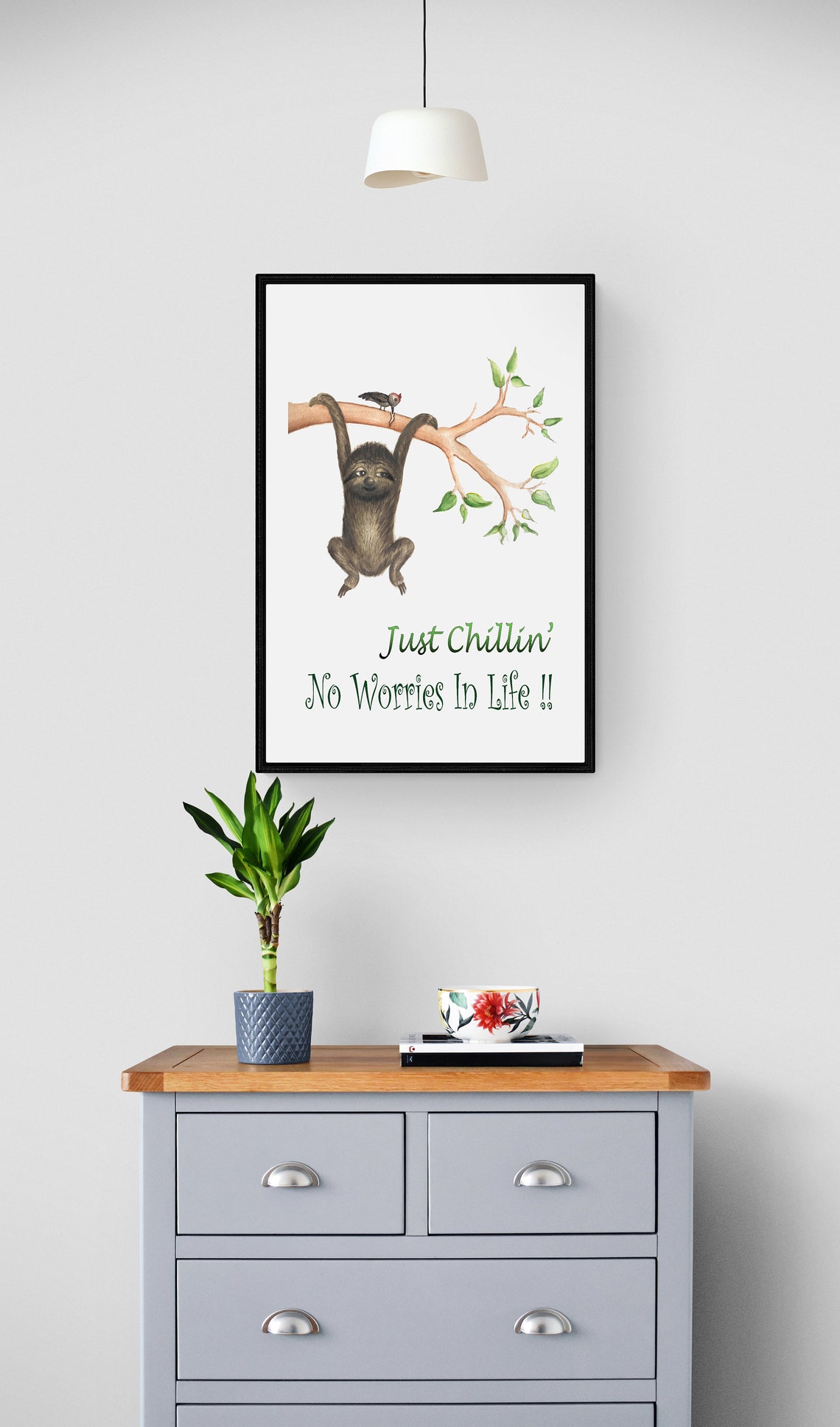 Sloth Motivational Quotes Painting Digital Downloadable Print 8 X 10 ...