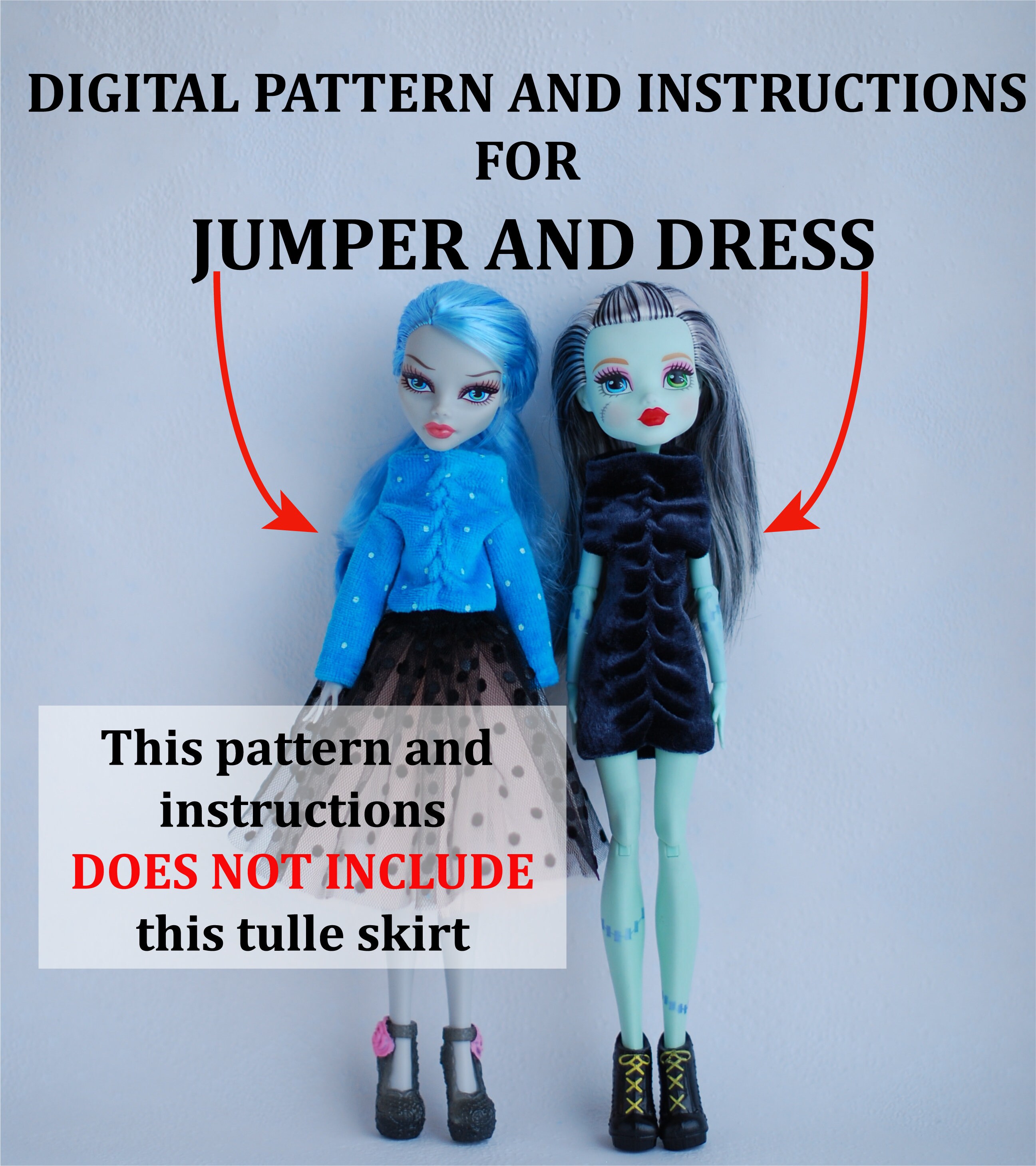 Monster High Clothes Pattern Monster High Doll dress and | Etsy