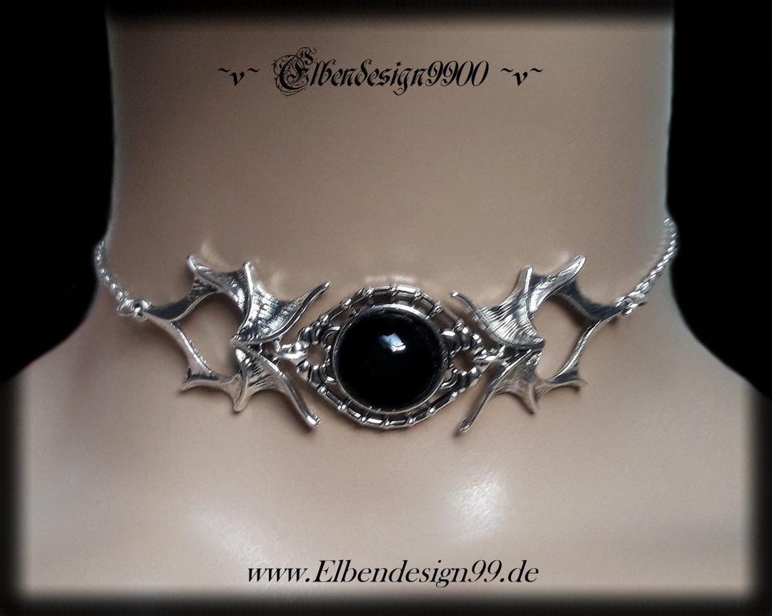 Choker Daria Black Goddess Wicca Pagan Witch Necklace Steampunk Gothic ...