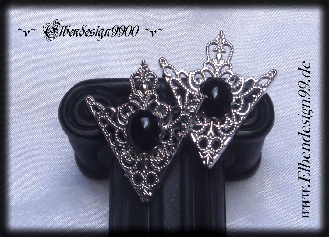 Collar Corners ~nightmare~ Black Stud Collar Pins Wiccan Pagan Witch ...