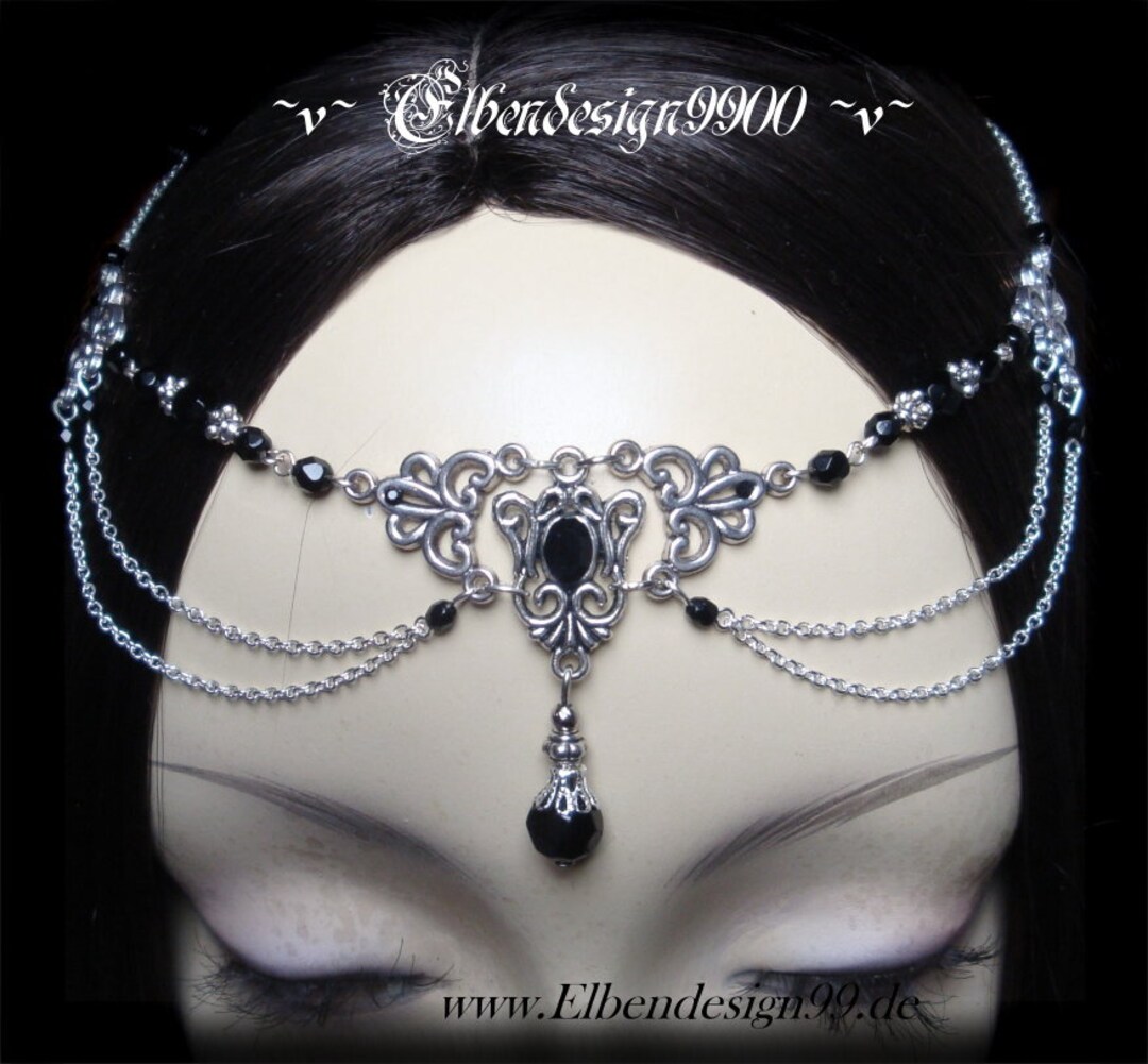 Forehead Jewelryayla Black Victorian Wicca Pagan Witch Forehead Chain ...