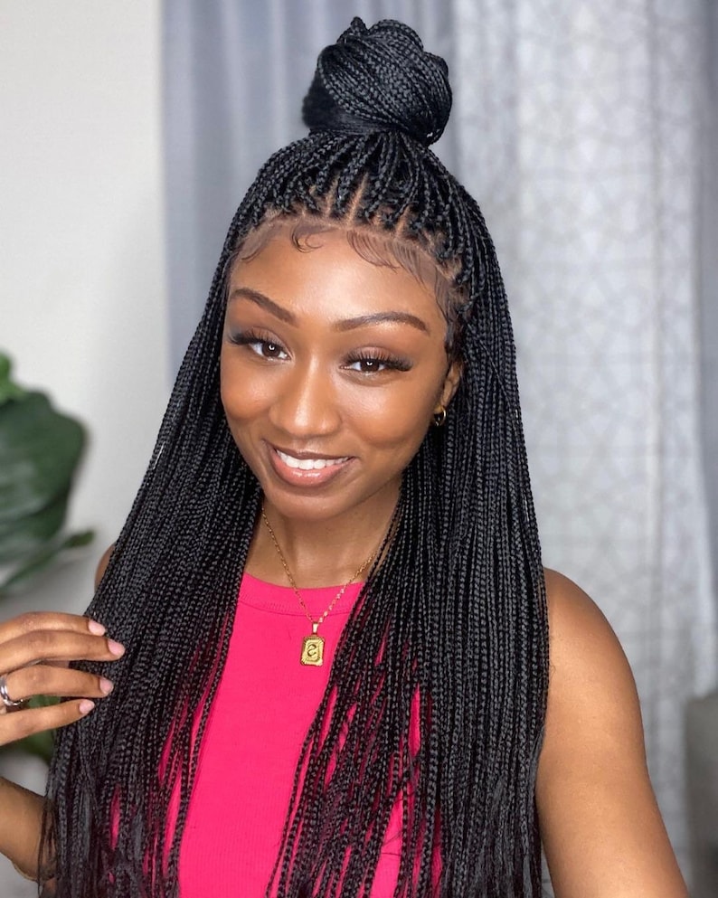 Knotless Braided Wig, Knotless Braids Wig, Full Lace Wig, Realistic ...