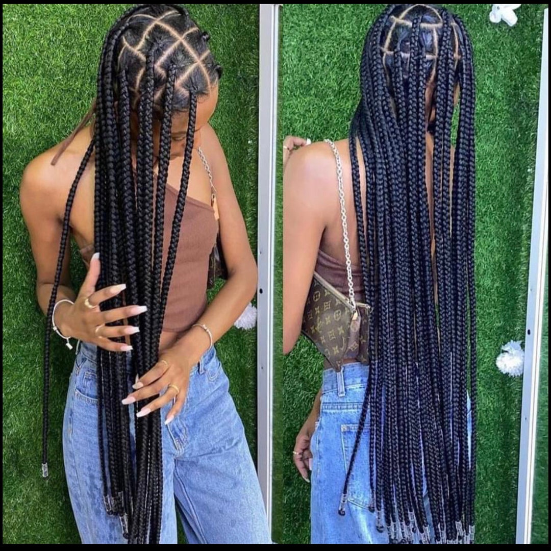 Jumbo Braids Wig Full Lace Large Box Braid Wig Box Braided Wig Braid Wig for Black Women Senegalese Braids Black Women Hairstyle Etsy
