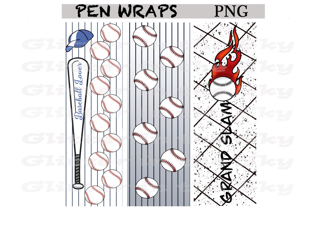 Baseball Pen Wraps, Sports Pen Wrap, Pen Wraps, Inkjoy Glitter Pen ...
