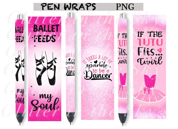 Ballet Pen Wraps Dance Pen Wraps Pen Wraps Glitter Pens | Etsy