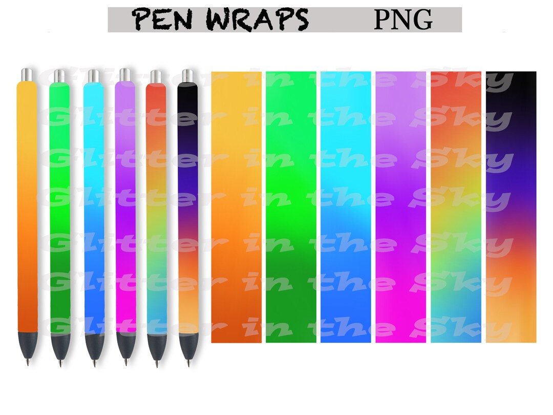 Colorful Ombre Pen Wraps, Ombre Pen Wraps, Sunset Pen Wraps, Inkjoy ...