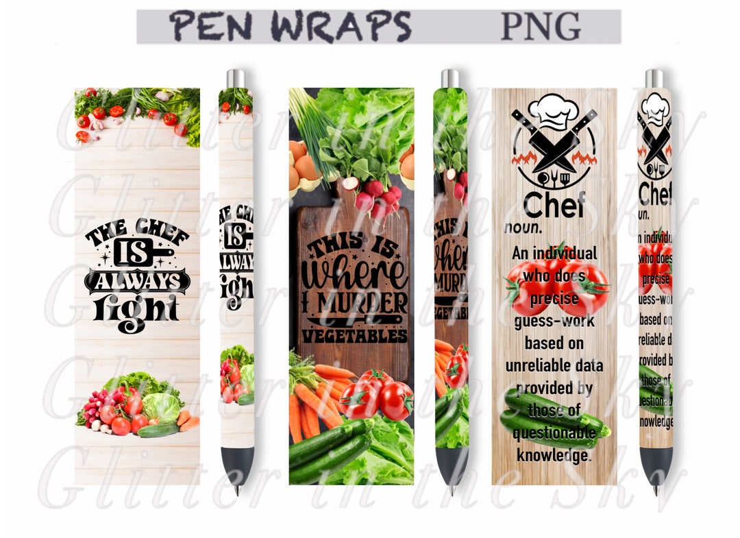 Chef Pen Wraps, Culinary Pen Wraps, Vegetable Pen Wraps, Cooking Pen ...