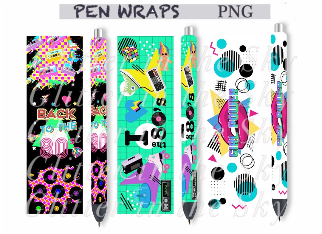 80’s Pen Wraps, Vintage Pen Wraps, Retro Pen Wraps, Girl Power Pen ...