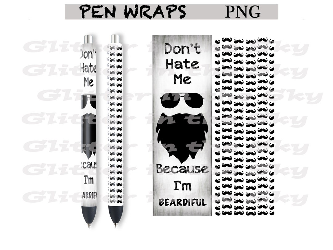 Moustache Pen Wraps, Beard Pen Wrap, Man Pen Wraps, Gifts for Men ...