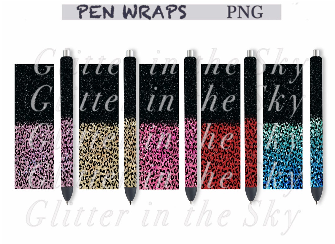 Leopard Pen Wraps, Cheetah Pen Wraps, Pen Wraps, Glitter Pens, Vinyl ...