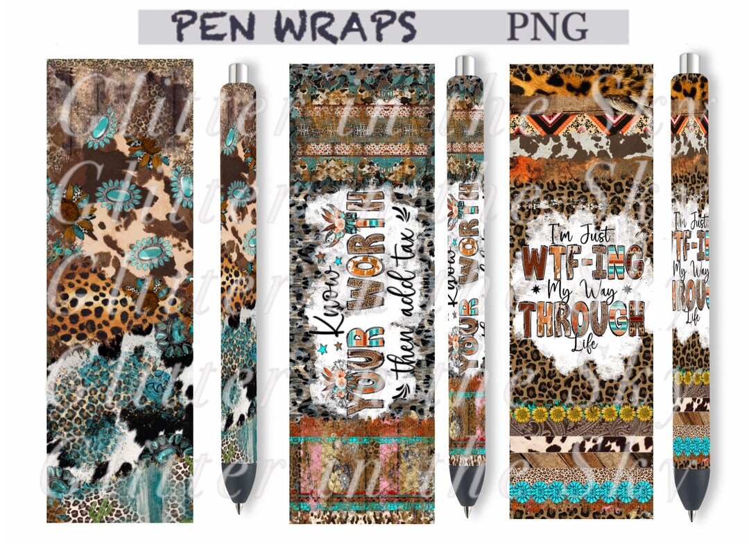 Leopard Pen Wraps Western Pen Wraps Cowboy Pen Wraps - Etsy