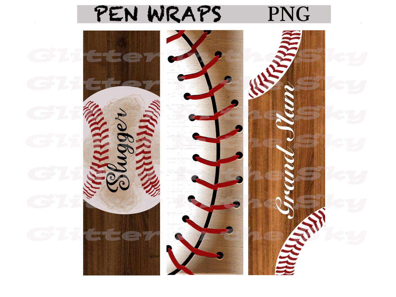 Baseball Pen Wraps, Sports Pen Wrap, Pen Wraps, Inkjoy Glitter Pen ...