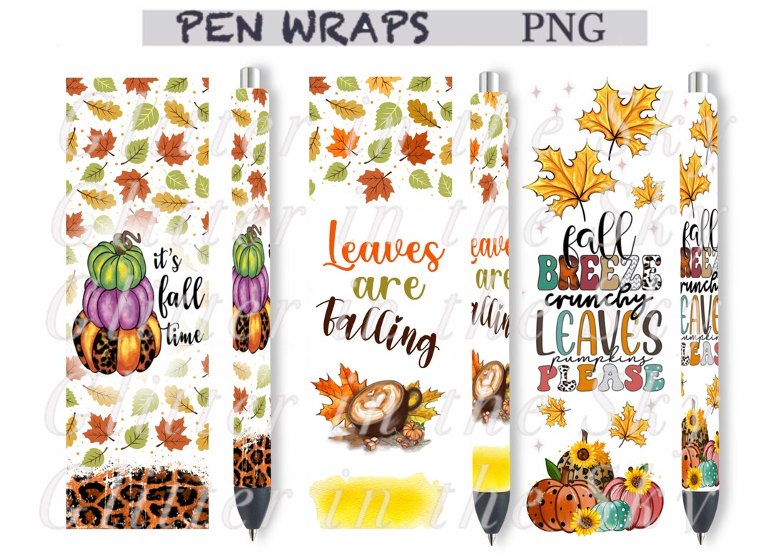 Autumn Pen Wraps, Pumpkin Pen Wraps, Leaves Pen Wraps, Fall Pen Wraps ...