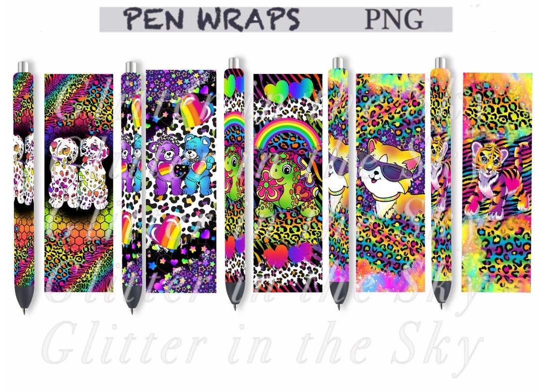 Colorful Pen Wraps, Rainbow Pen Wraps, 90s Pen Wraps, Animal Pen Wraps ...
