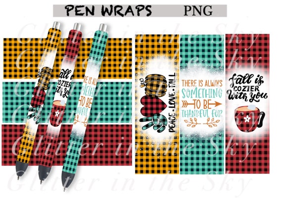 Fall Pen Wraps Autumn Pen Wraps Plaid Pen Wraps Inkjoy | Etsy