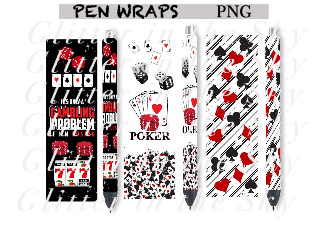 Poker Pen Wraps, Gambling Pen Wraps, Cards Pen Wraps, Casino Pen Wraps ...
