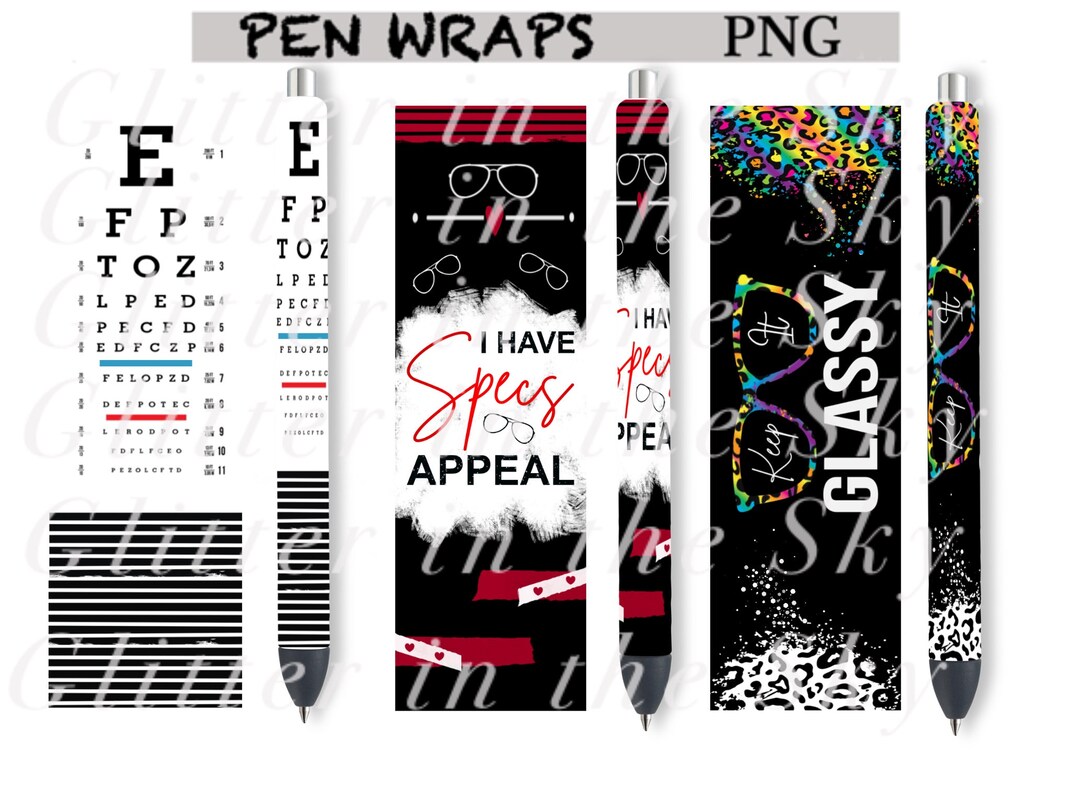 Optometrist Pen Wraps, Eye Doctor Pen Wraps, Glasses Wraps, Pen Wraps ...