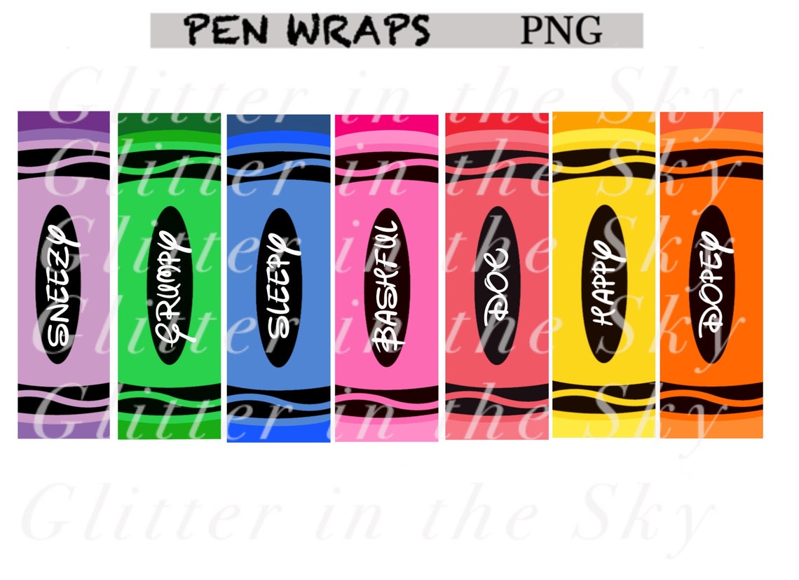 Crayon Pen Wraps Pen Wraps for Kids Color Pen Wraps Teacher - Etsy