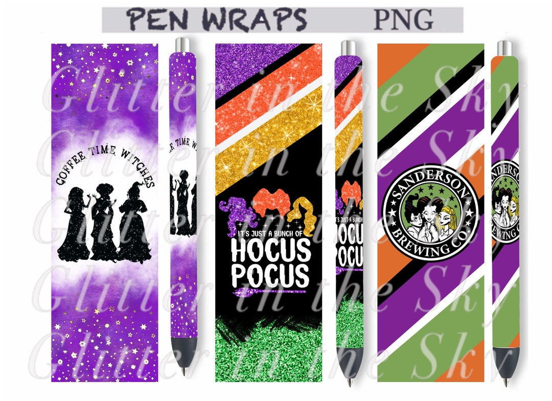 Halloween Pen Wraps, Witch Pen Wraps, Pen Wraps, Inkjoy Glitter Pen ...