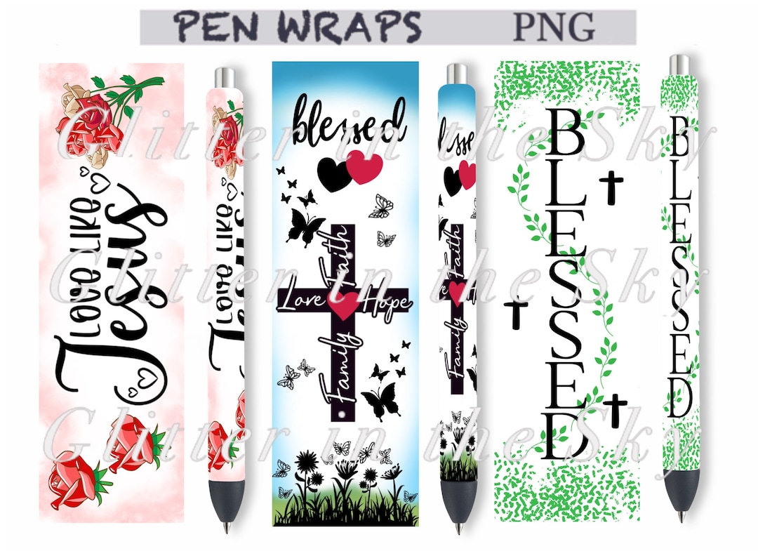 Religious Pen Wraps, Faith Pen Wraps, Blessed Pen Wraps, Jesus Pen ...