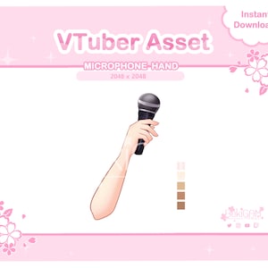 Vtuber Assets Karaoke Microphone Hand | Vtuber Hands | Cute Vtuber ...