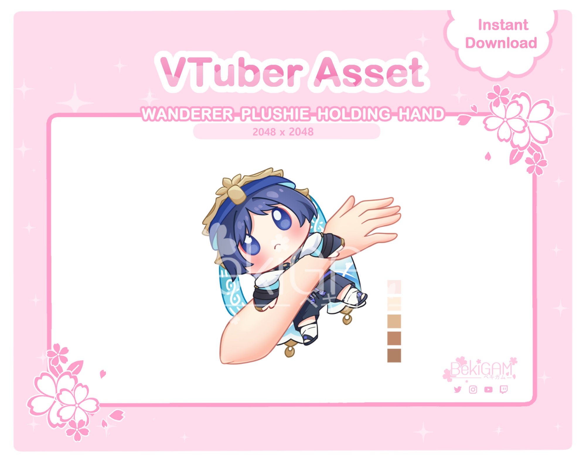 Vtuber Assets Wanderer Plushie Holding Hand Vtuber Plushie - Etsy Hong Kong
