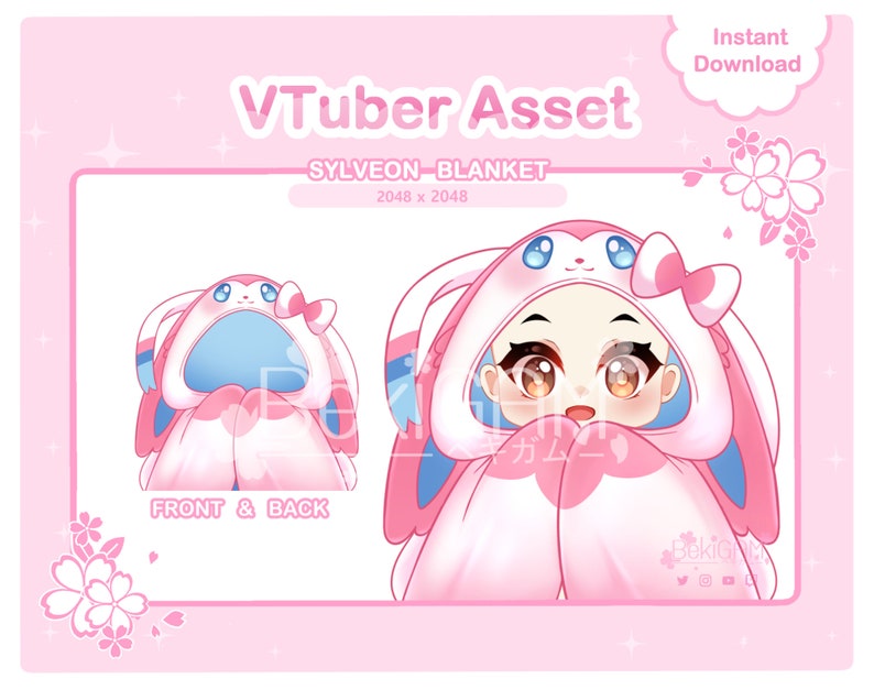 Vtuber Assets Cute Sylveon Blanket Vtuber Blanket Cute - Etsy