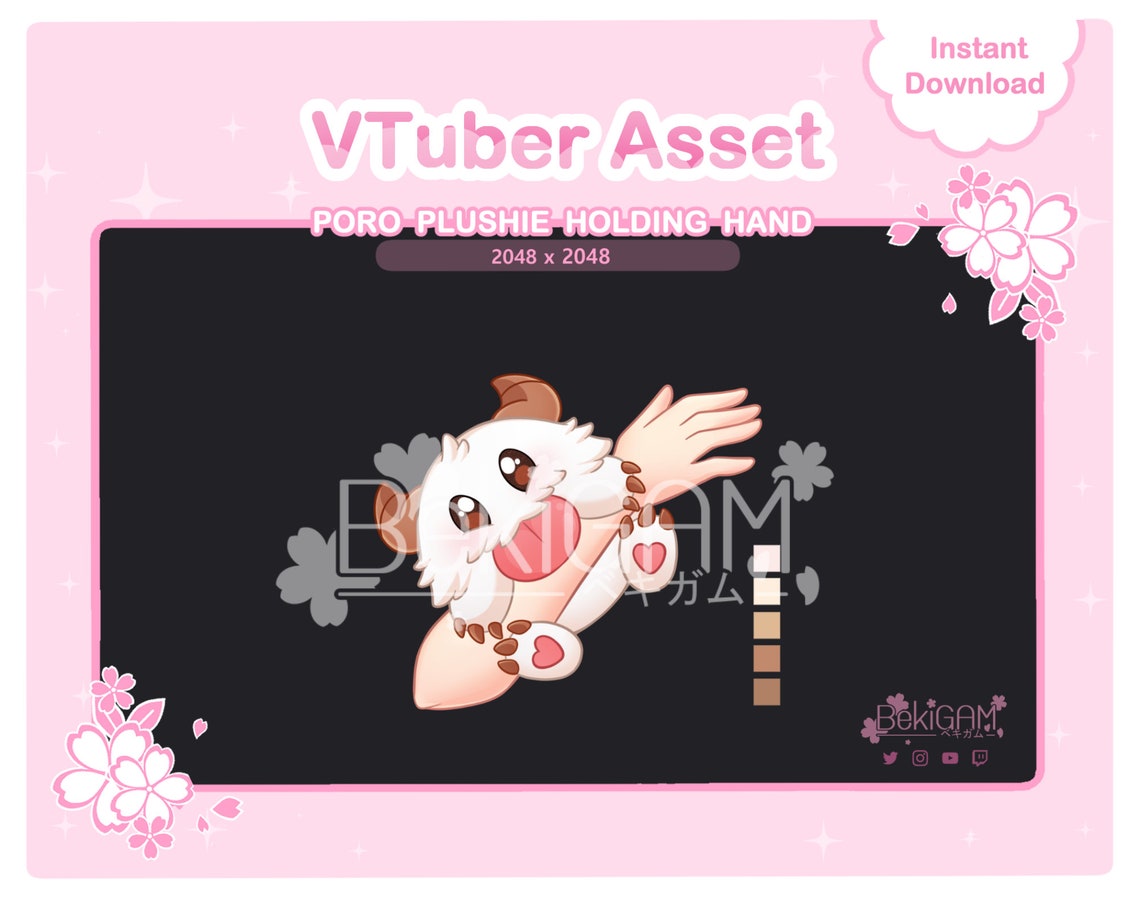 Vtuber Assets Poro Plushie Holding Hand Vtuber Plushie Cute Vtuber ...