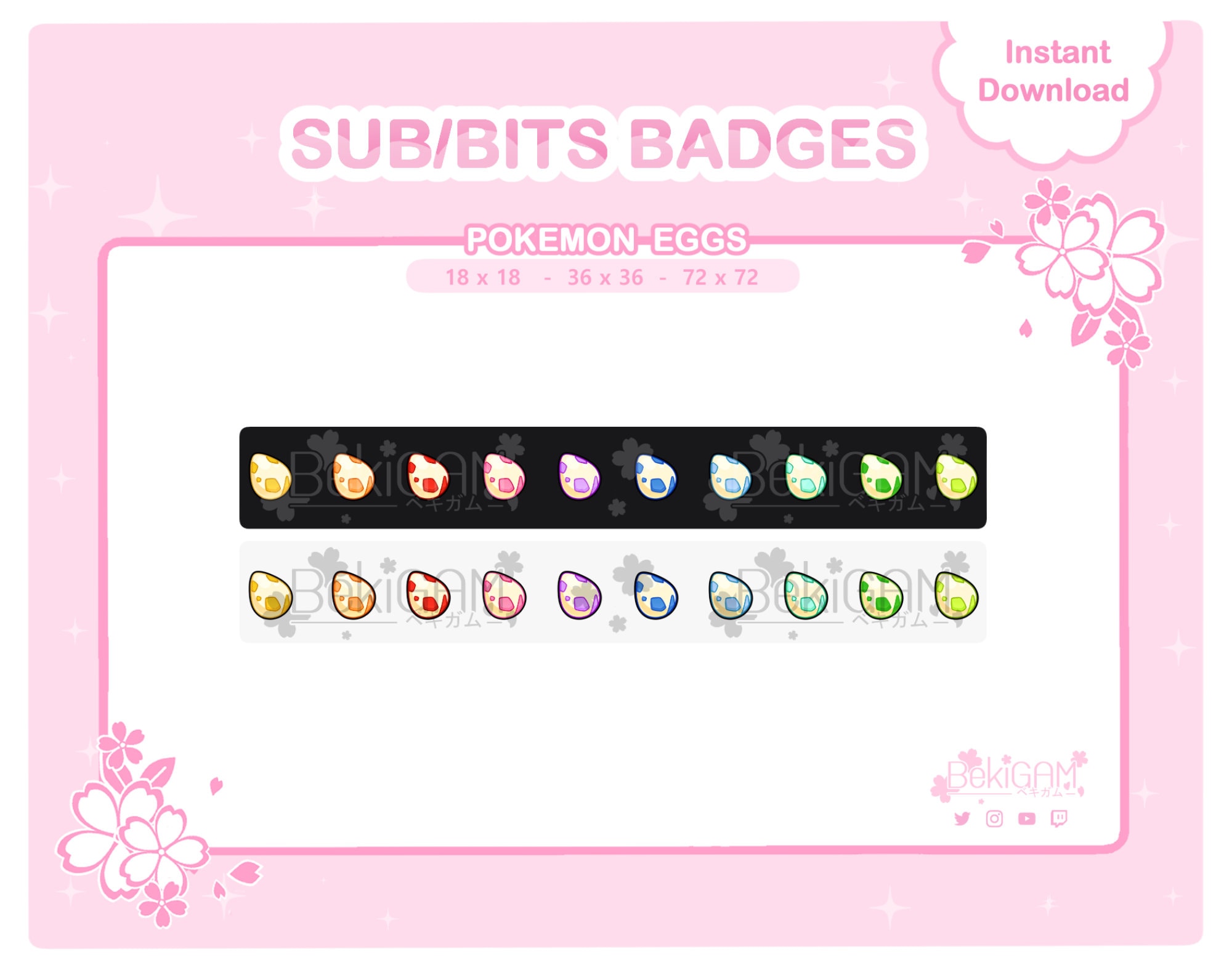 Pokemon Egg Sub Badges for Twitch Emblems/badges Bit - Etsy
