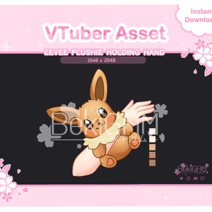 Vtuber Assets Eevee Plushie Holding Hand Vtuber Plushie Cute Vtuber ...